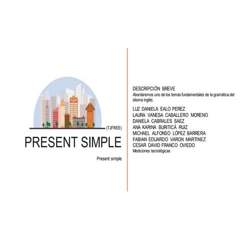 Present simple in english (ppt acerca del presente simple en ingles) | PPTX
