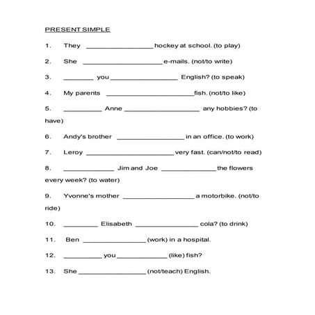 Present simple 2 | DOCX