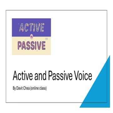 Active and passive voice ppt | PPTX