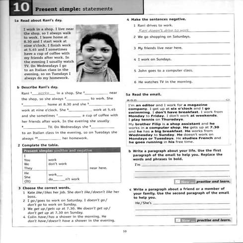 Present simple & daily routine A1-A2 | PDF