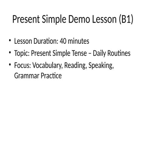 Understanding basic Present Simple structures | PPTX