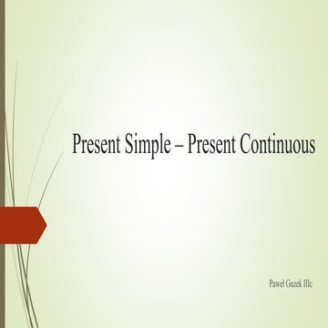 Present simple – present continuous | PPTX