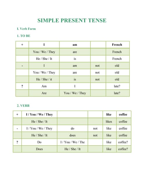 Present simple tense | PDF