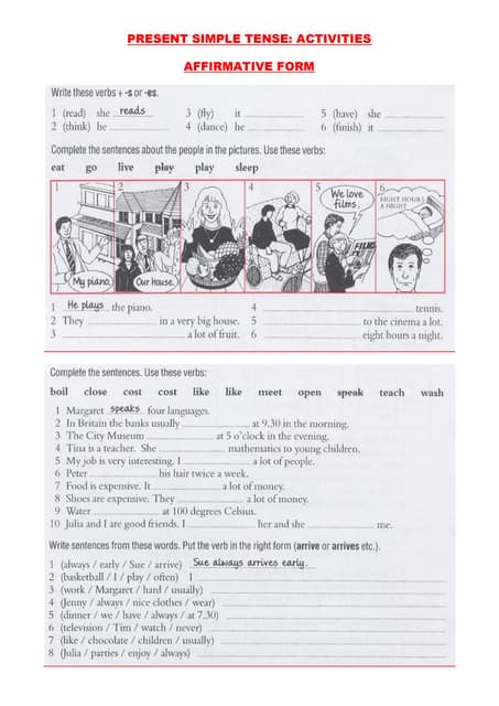 Present simple tense c.o. teoria | PDF