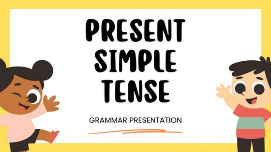 Present Simple Tense Grammar Presentation in Yellow Orange Green Cute ...