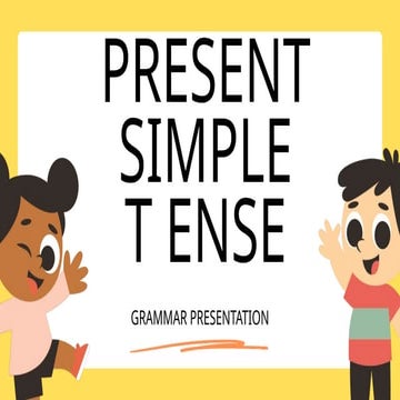 Present Simple Tense Grammar Presentation in Yellow Orange Green Cute ...