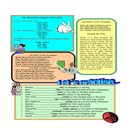 present simple third person. for studyin | PPT