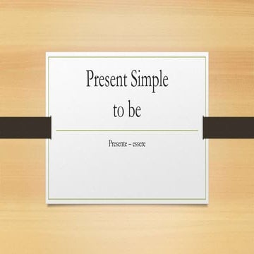 Present simple (to be) | PPTX
