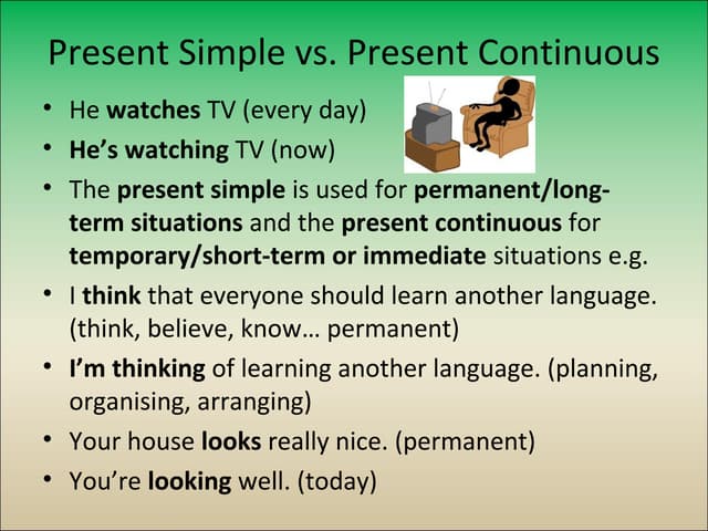 Present simple vs present continuous ppt | PPT
