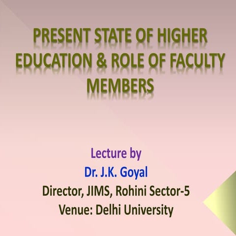 Present state of higher education | PPTX