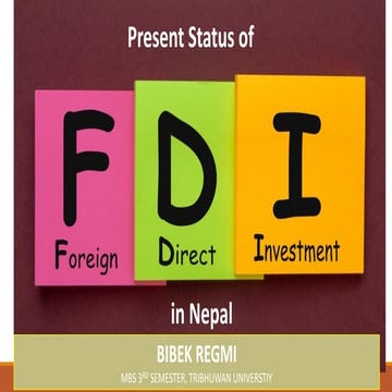 Present Status of Foreign Direct Investment(FDI) In Nepal | PDF