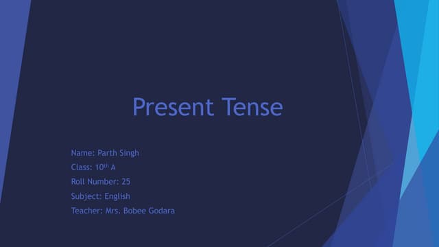 English project on tenses | PPTX