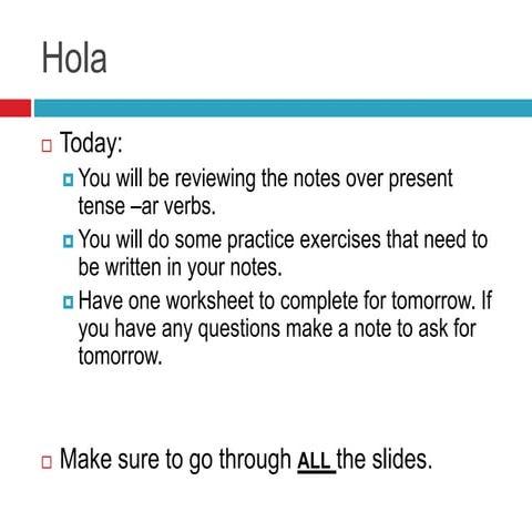 Present tense ar 11.3 | PPTX