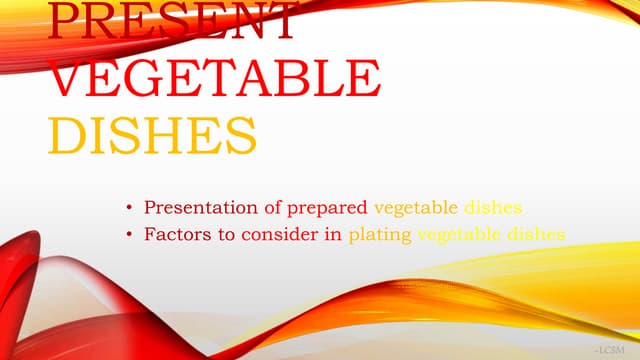 Preparing Vegetable Dishes | PPTX