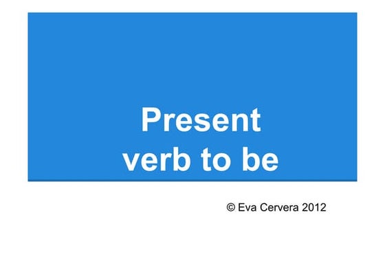 Verb to be (grammar) | PPT