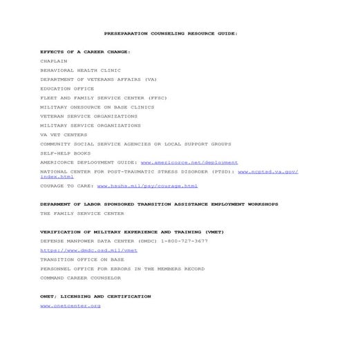 Presep reference guide | DOC