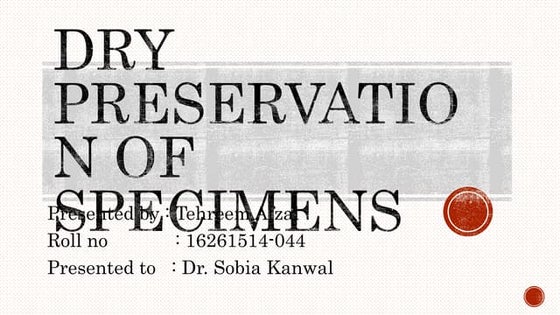 Collection & Preservation of Animal Specimens | PDF | Alcoholic ...