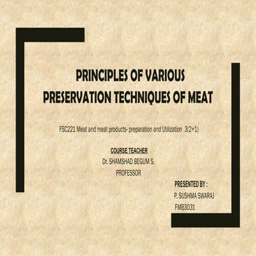 Preservation techniques of meat presentation | PPTX