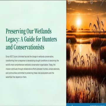 Preserving Our Wetlands Legacy: A Guide for Hunters and ...