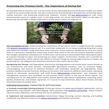 Poster on Soil conservation | PDF