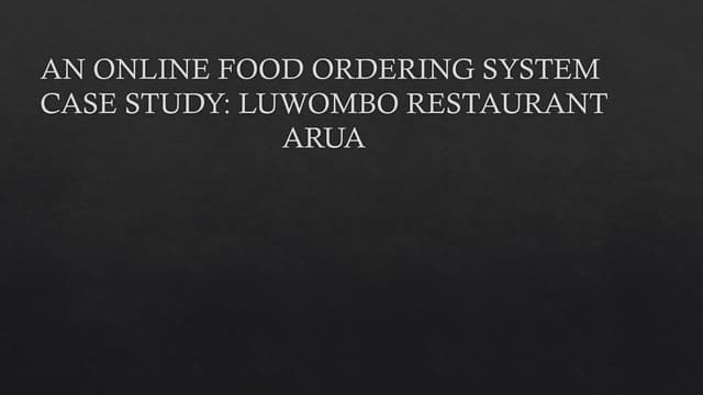 Restaurant Management system Project | PPTX