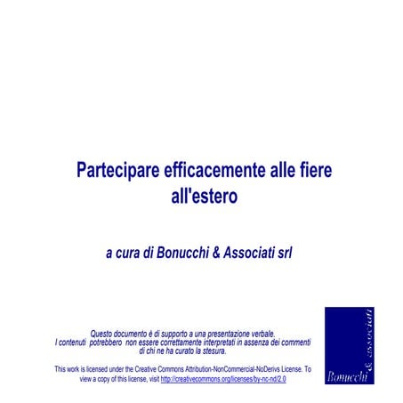 Partecipare efficacemente alle fiere all'estero | PDF