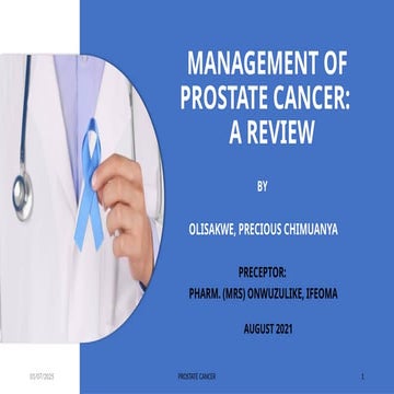 Prostate cancer is the most common in men. | PPTX