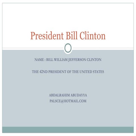 President bill clinton life and cv | PPT