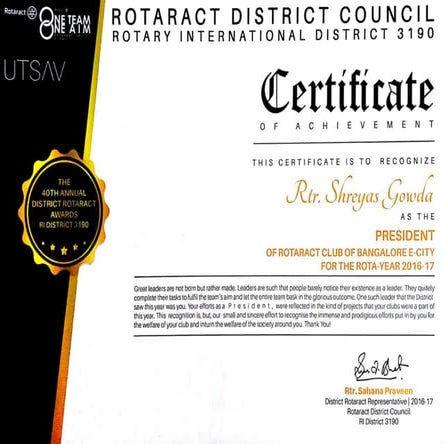 President cerificate | PPT