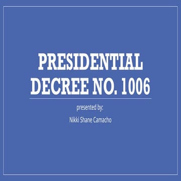 Presidential decree no. 1006 | PPTX