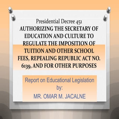 Presidential decree 451 | PPTX