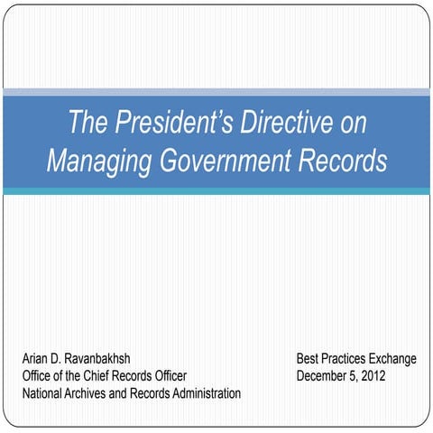 US National Archives and Records Managment | PPT