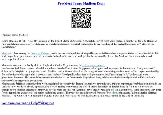James Madison Essay | PDF