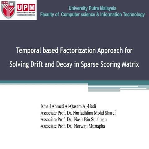Temporal Based Recommendation System Ppt