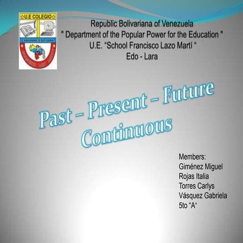 Presntacion past present - future continuous | PPT
