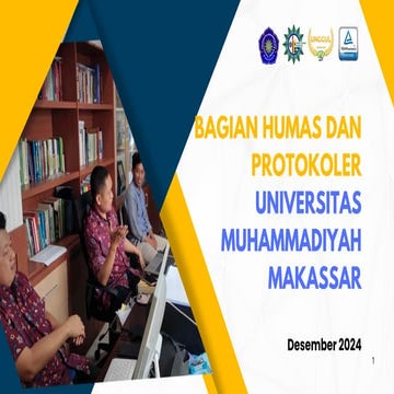 Presntasi benchmarking tata kelola Humas Unismuh | PDF