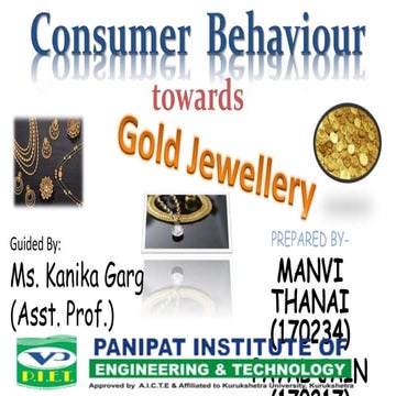 Research on Consumer behaviour towards Gold Jewelry | PPTX