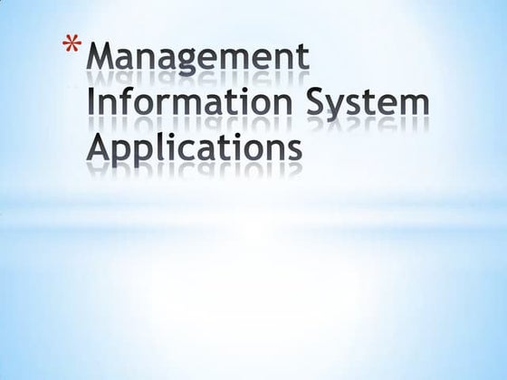 Information system for production management | PPTX