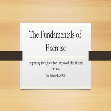 The Fundamentals of Exercise | PPTX