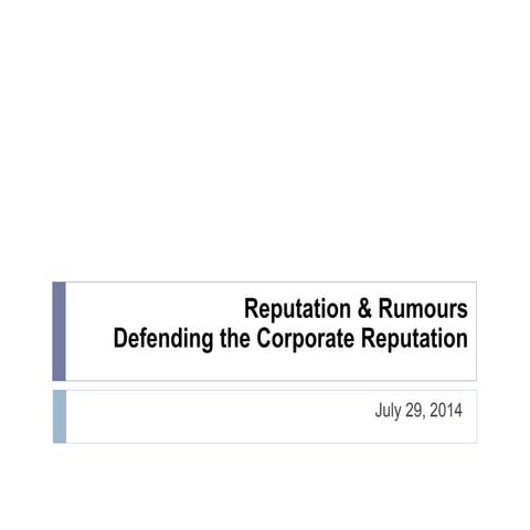 Rumors and Corporate Reputation | PPTX
