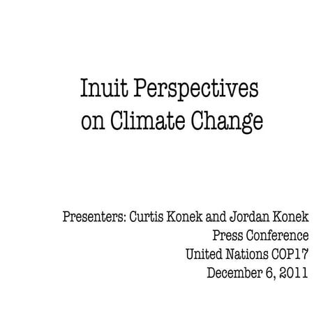 Inuit Perspectives on Climate Change | PPT