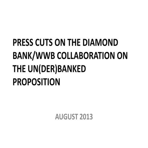 Diamond Bank, Nigeria-Women's World Banking Savings Work Press Coverage | PPT