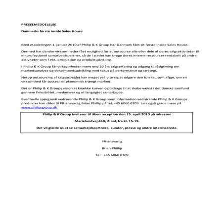 Pressemeddelelse | PDF