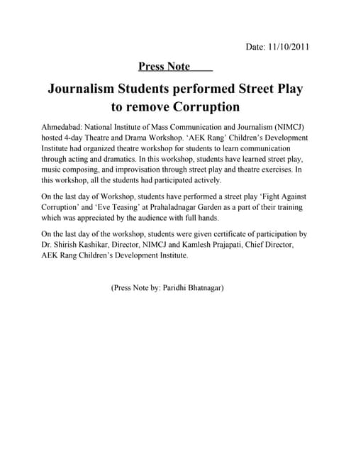 Police IT, Press Note | PDF