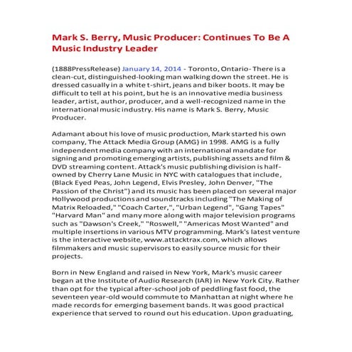 MARK S. BERRY MUSIC PRODUCER | DOCX