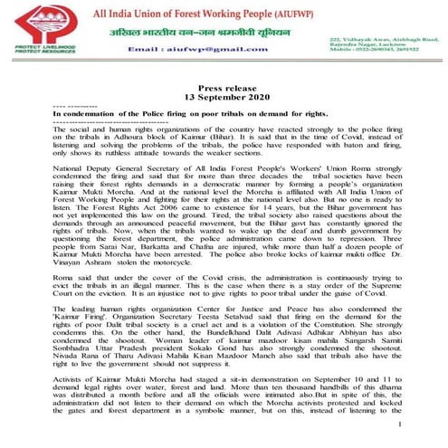 Fact finding report adhaura-kaimur corrected final (1) | PDF