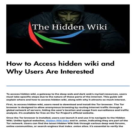 Why Users Are Checking About The hidden wiki link | PDF