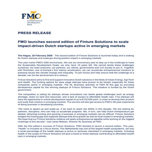 Press release FMO finture solutions | PDF