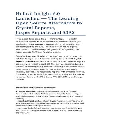 Press Release version 6.0 Helical Insight open source BI.pdf