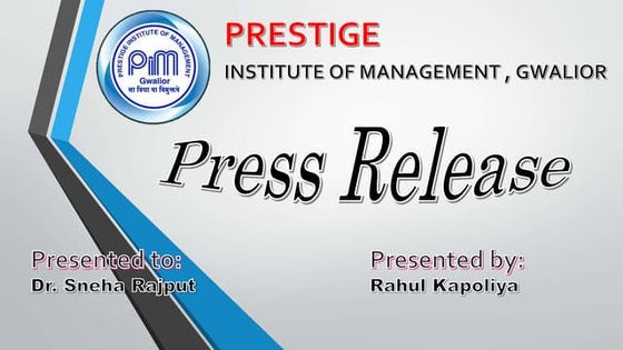 Press release ppt | PPTX | Business | Business and Finance